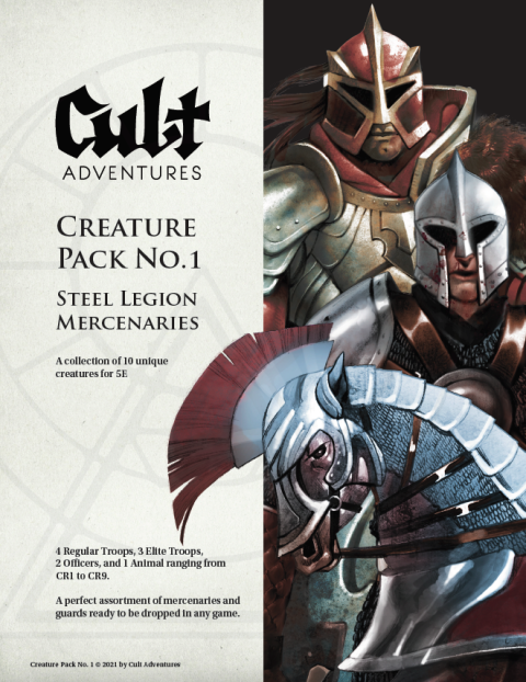 Steel Legion Mercenaries -DnD 5e Creature Pack 1, Cult Adventures